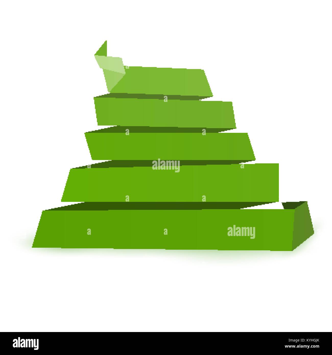 Green paper origami pyramid. Folded backdrop template Stock Vector ...