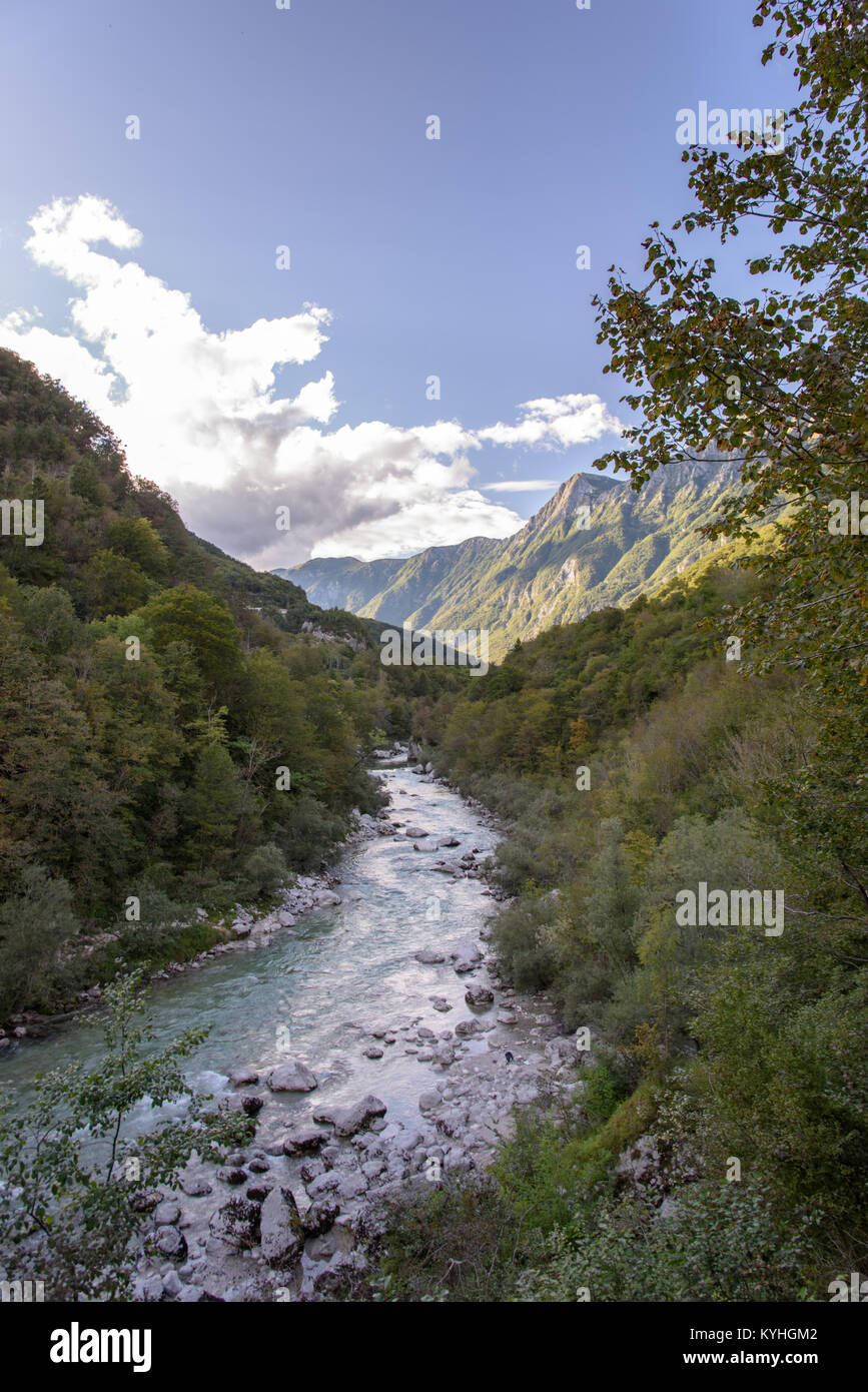 Natural beauty of the Isonzo river Stock Photo - Alamy