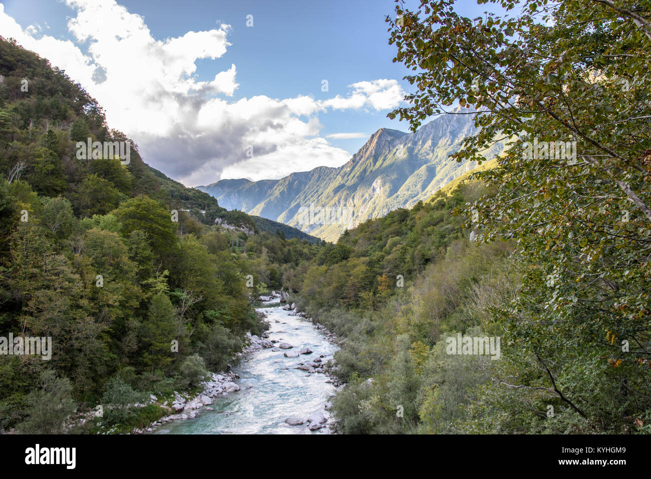 Natural beauty of the Isonzo river Stock Photo - Alamy