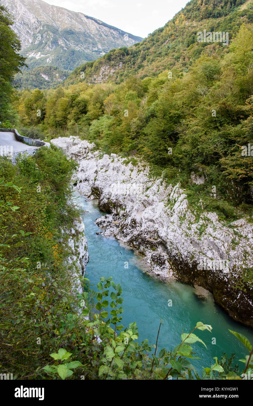 Natural beauty of the Isonzo river Stock Photo - Alamy