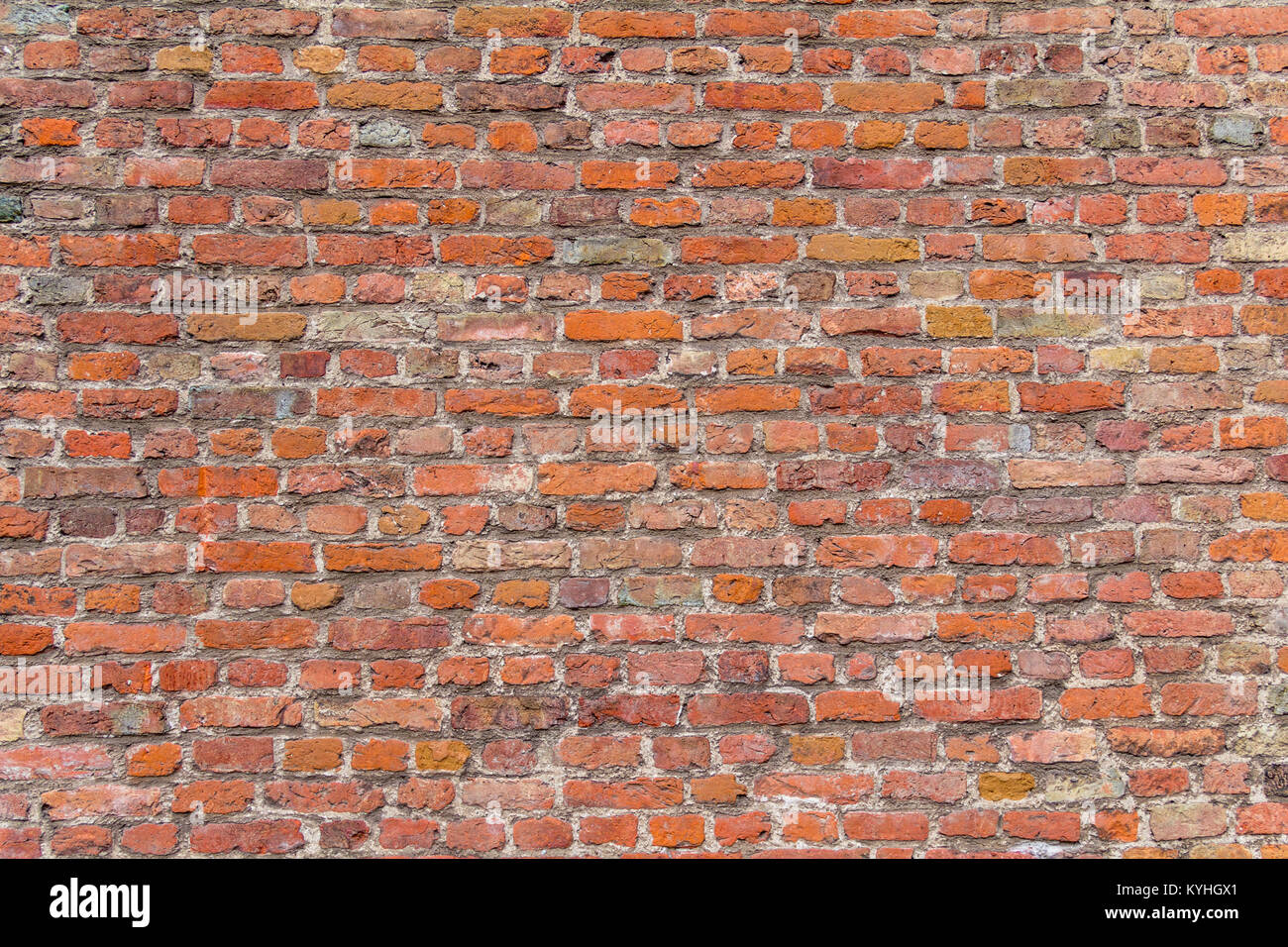 full frame rundown red brick wall detail Stock Photo - Alamy