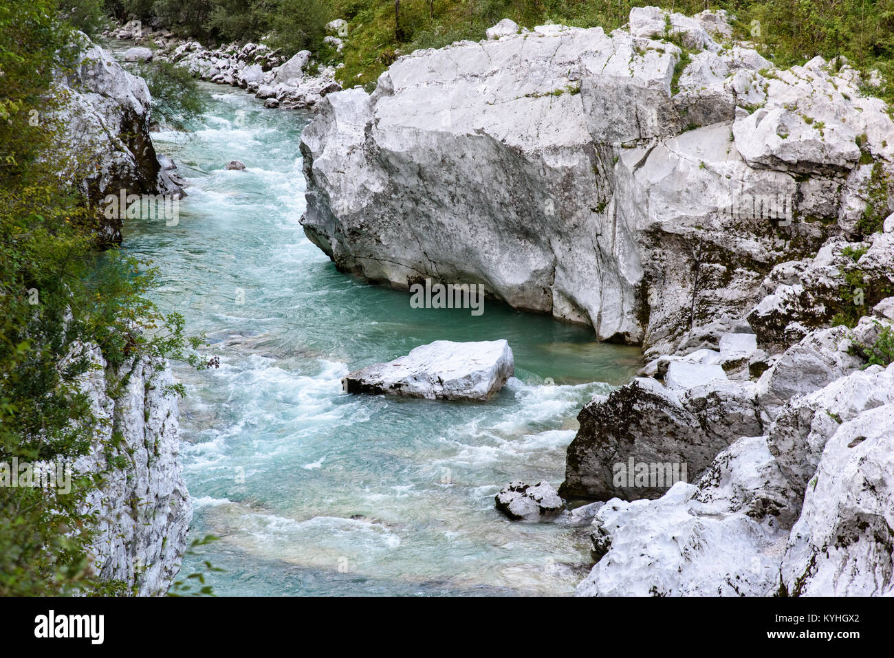 Natural beauty of the Isonzo river Stock Photo - Alamy