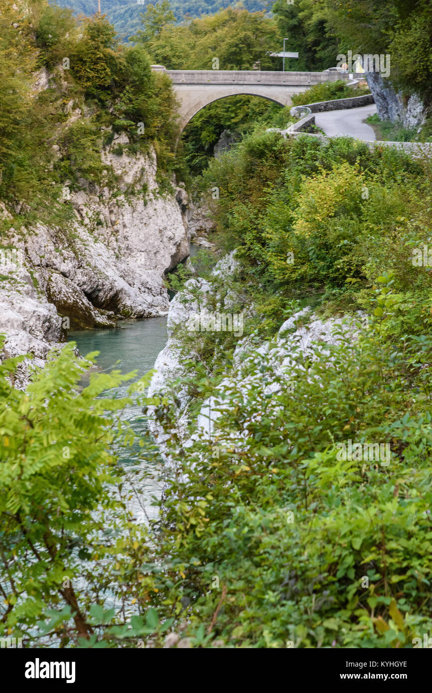 Natural beauty of the Isonzo river Stock Photo - Alamy