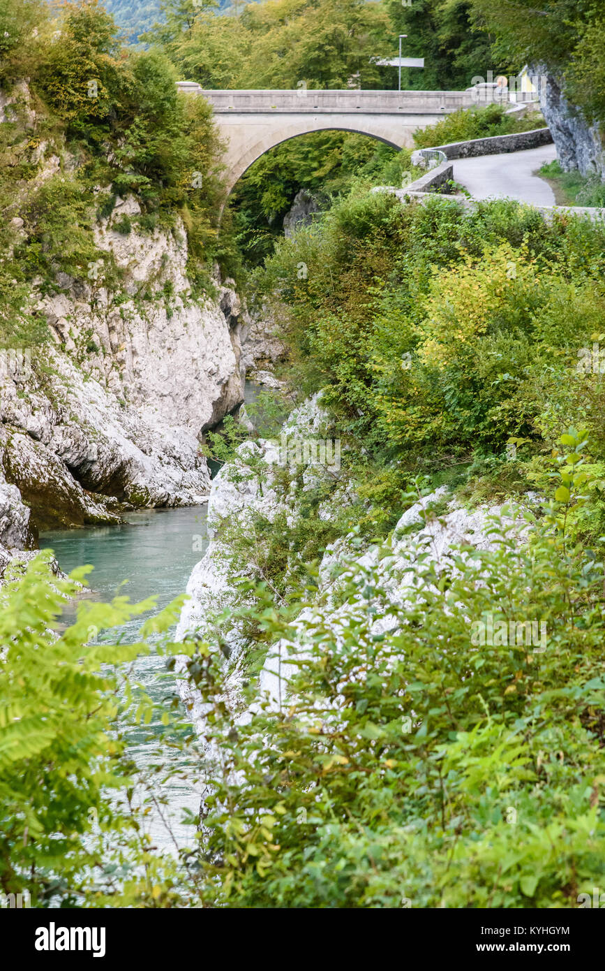 Natural beauty of the Isonzo river Stock Photo - Alamy