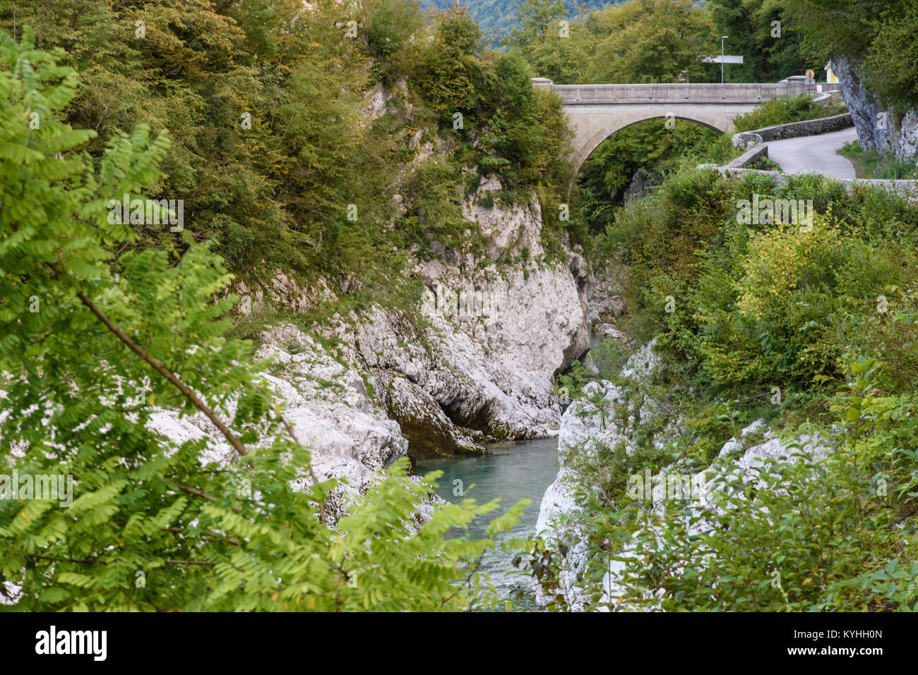 Natural beauty of the Isonzo river Stock Photo - Alamy