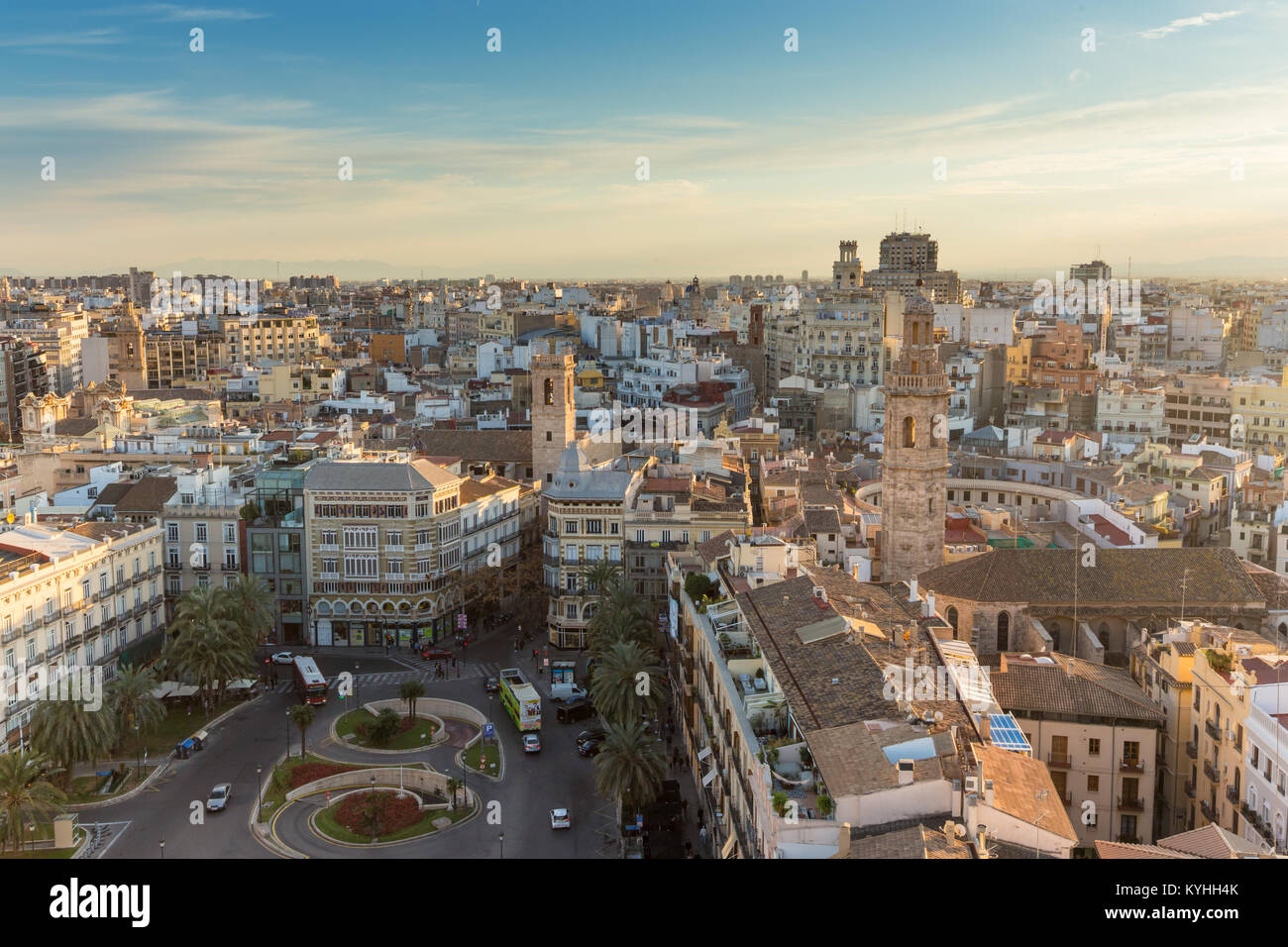 Panoramic View Over Historic Center of Valencia, Spain Stock Photo - Alamy