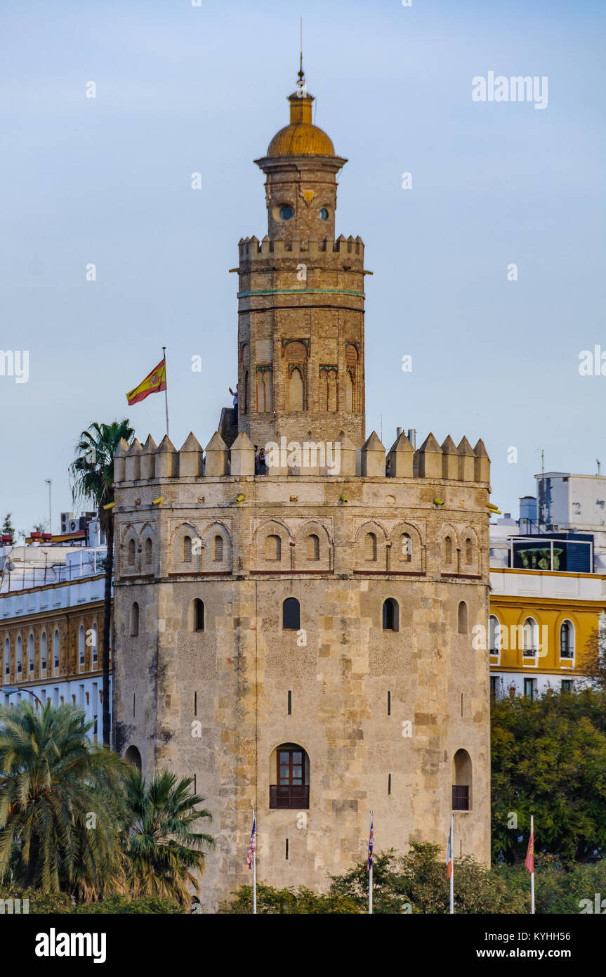 Golden Tower in the Andalusian city of Seville in Spain Stock Photo - Alamy