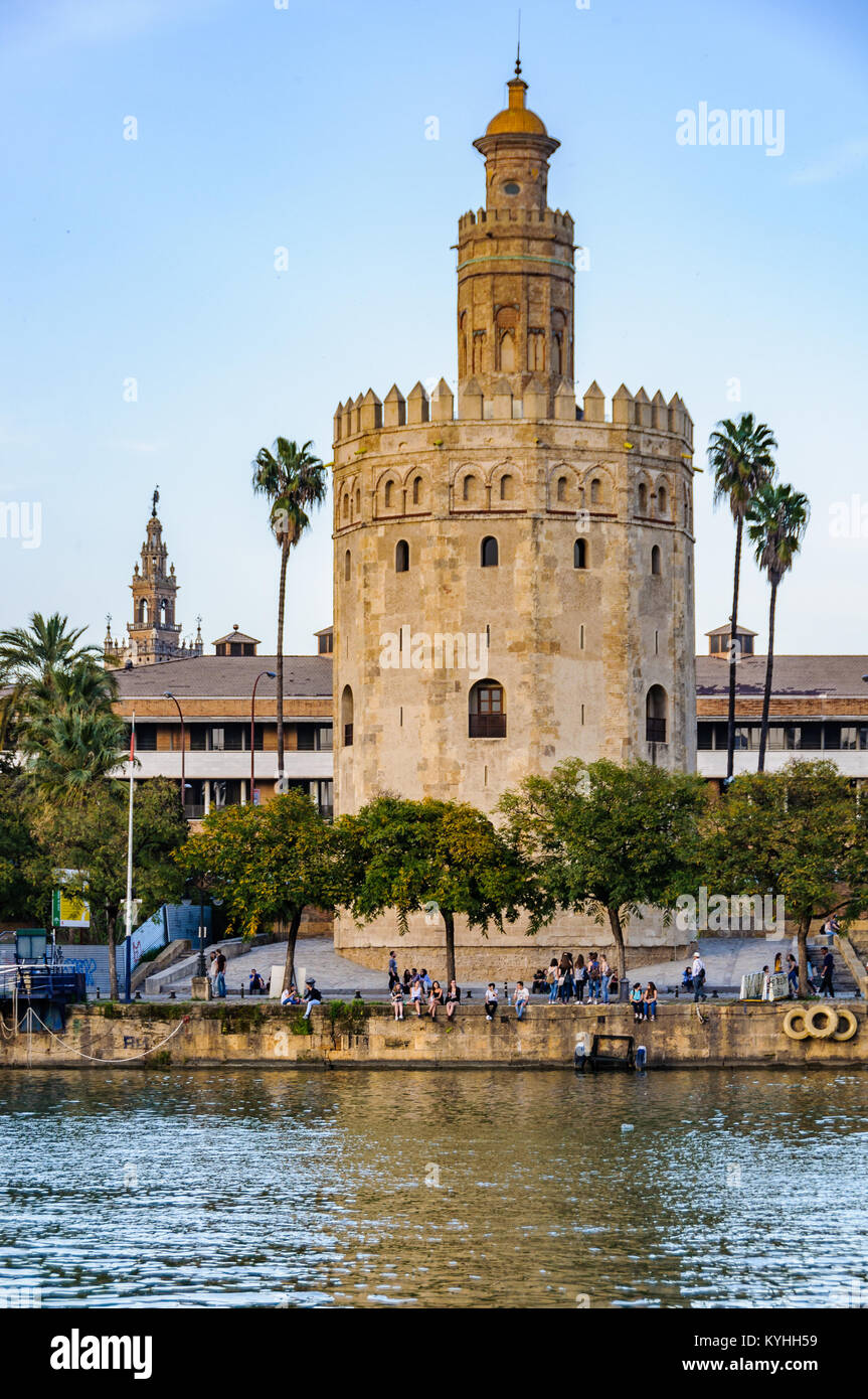 Golden Tower in the Andalusian city of Seville in Spain Stock Photo - Alamy