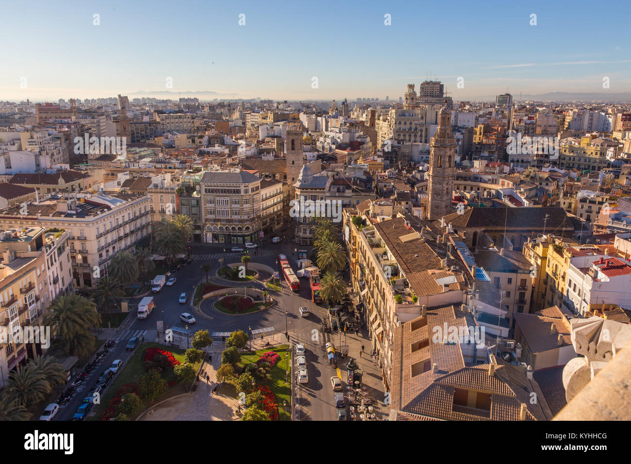 Panoramic View Over Historic Center of Valencia, Spain Stock Photo - Alamy