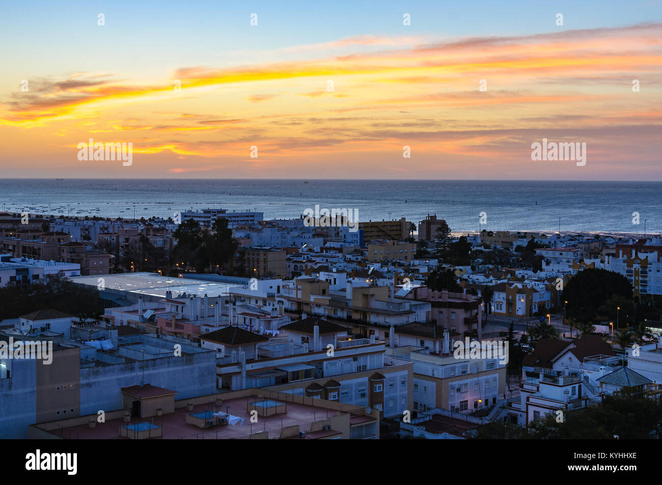 Sunset in San Lucar de Barrameda, Andalusia Spain Stock Photo - Alamy