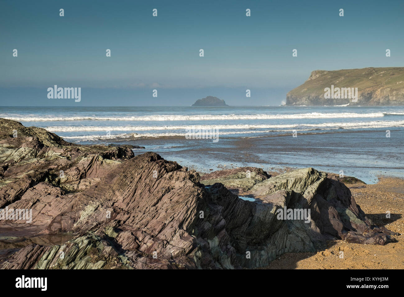 Polzeath Beach on the North Cornwall Coast Stock Photo - Alamy