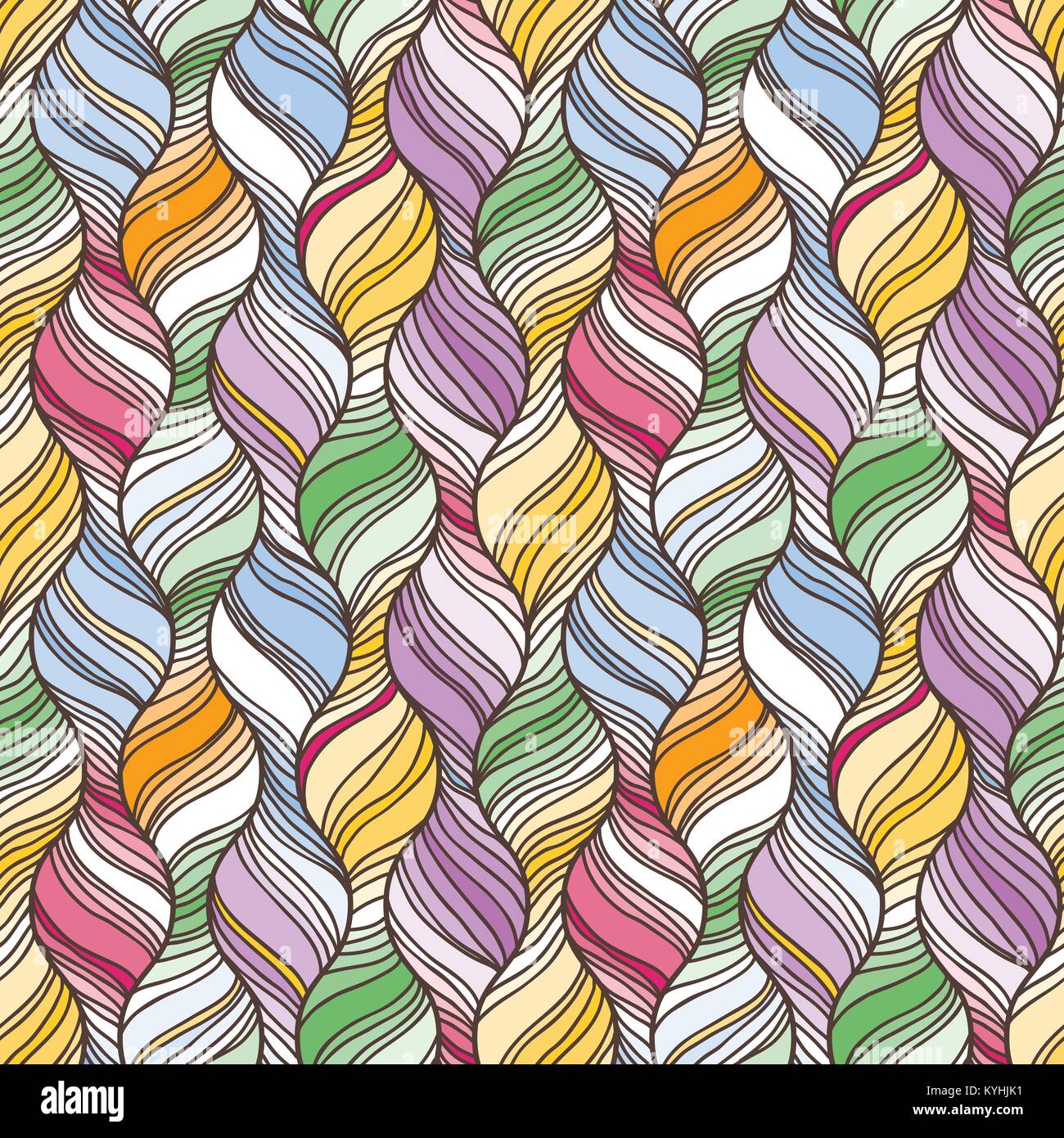 Decorative vector seamless wave pattern. Endless illustration with ...