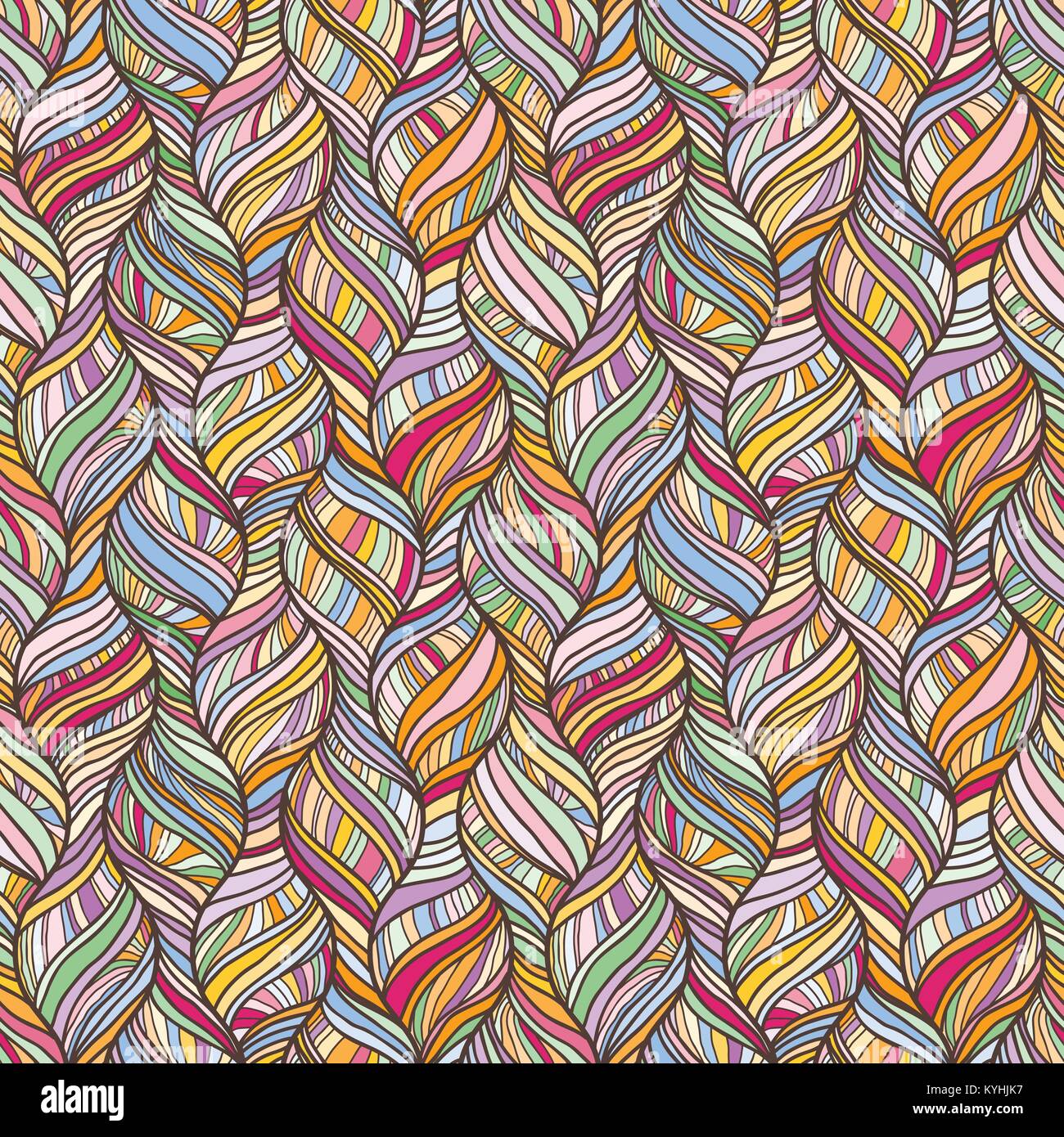 Decorative vector seamless wave pattern. Endless illustration with ...