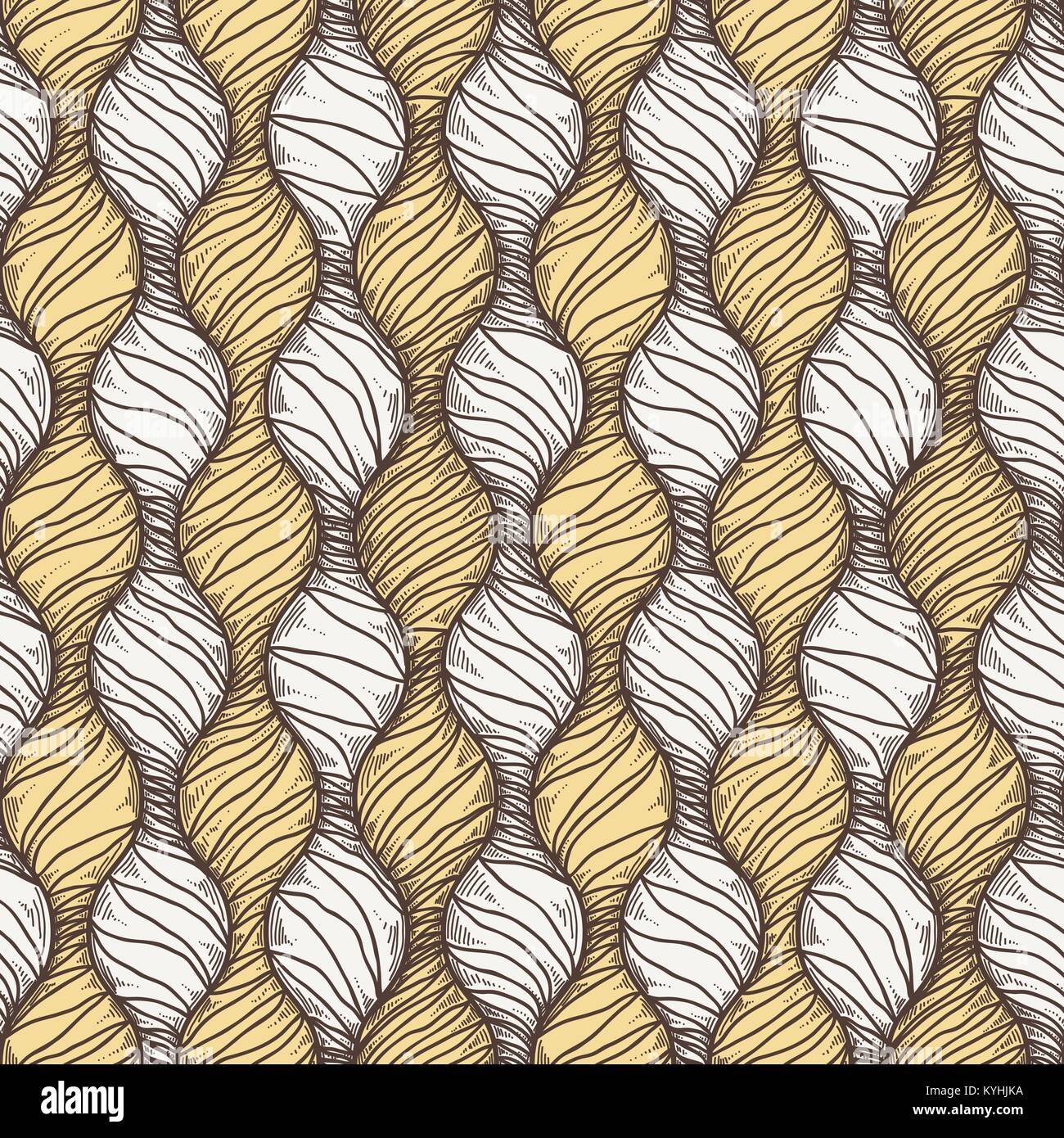 Decorative vector seamless wave pattern. Endless illustration with ...
