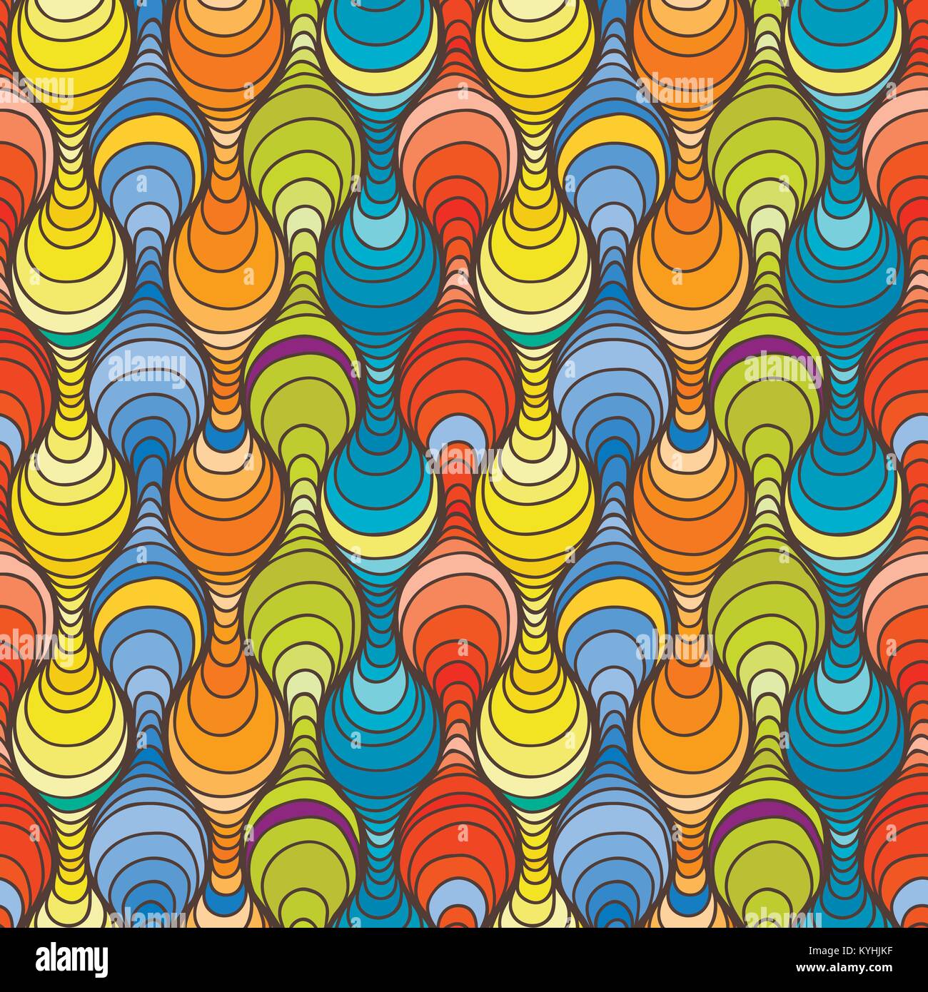 Decorative vector seamless wave pattern. Endless illustration with ...