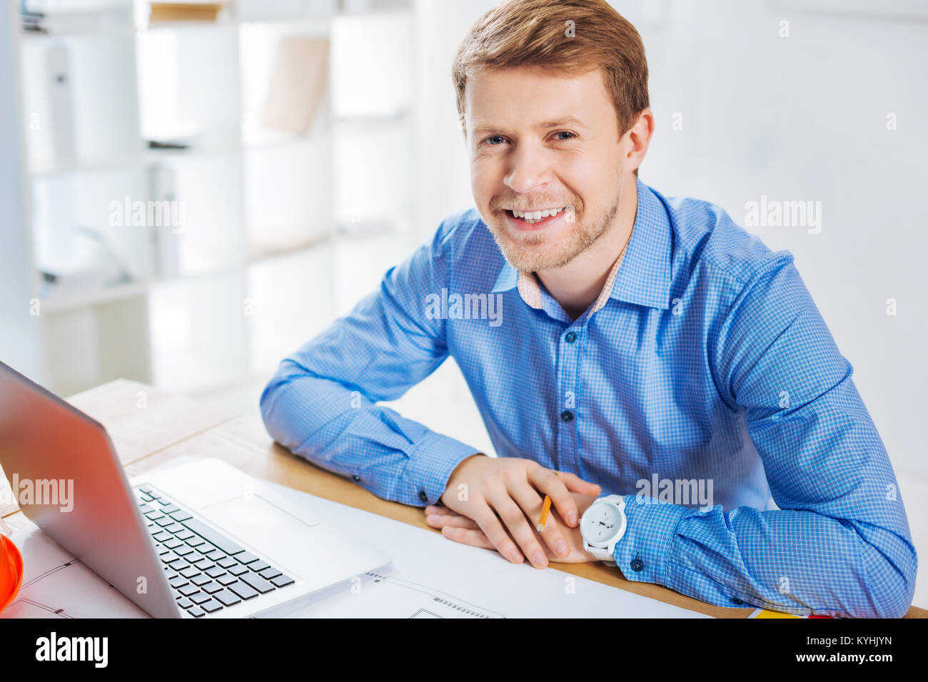 Happy work atmosphere hi-res stock photography and images - Alamy