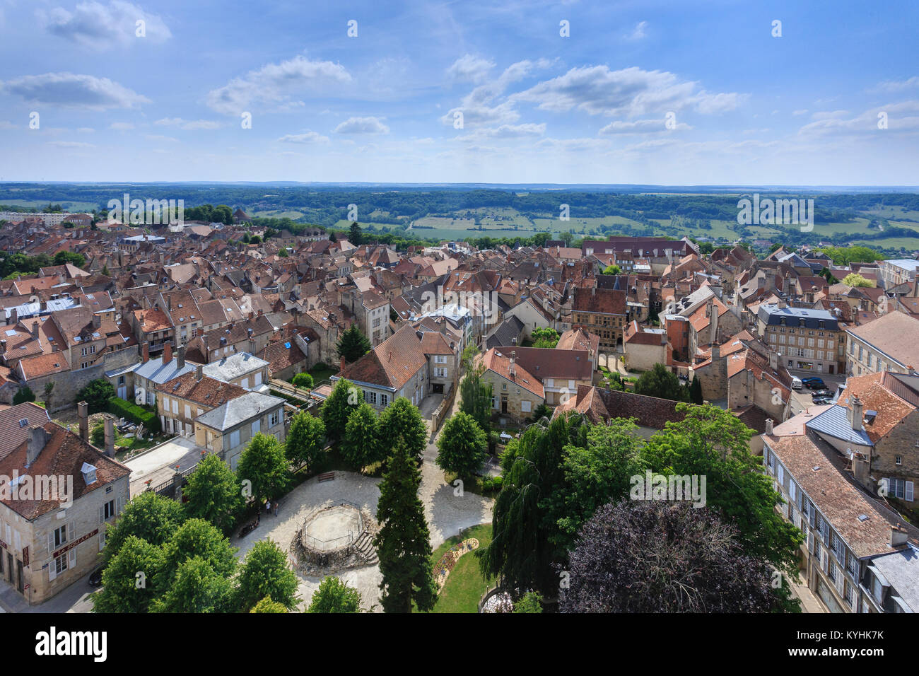France, Haute-Marne (52), Langres, vue depuis le sommet de la tour sud ...