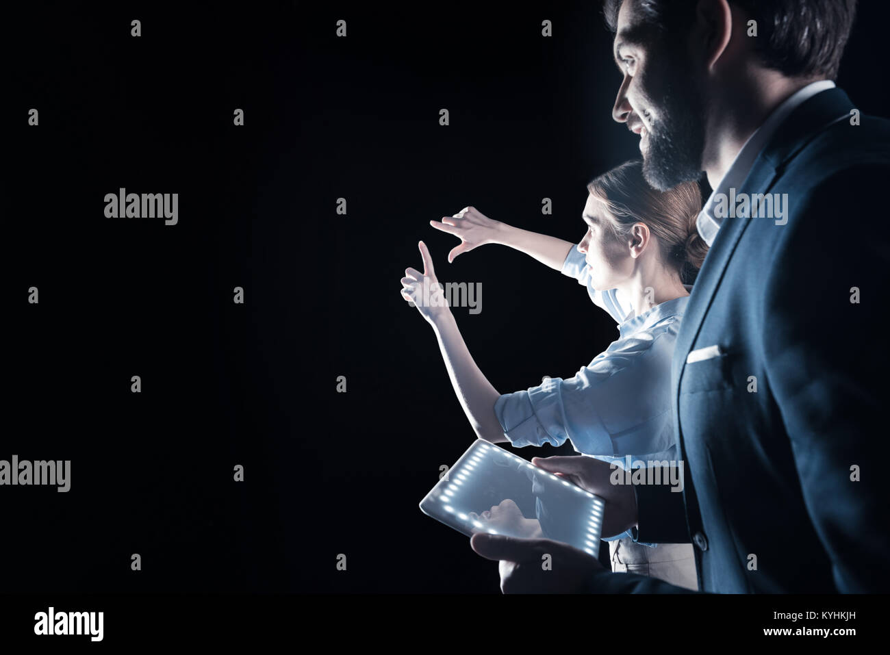 Nice beautiful woman looking in front of her Stock Photo - Alamy