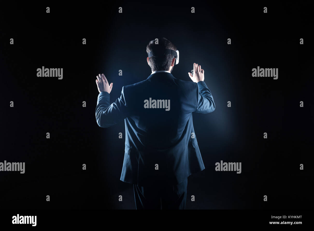 Nice handsome man being in different dimension Stock Photo - Alamy