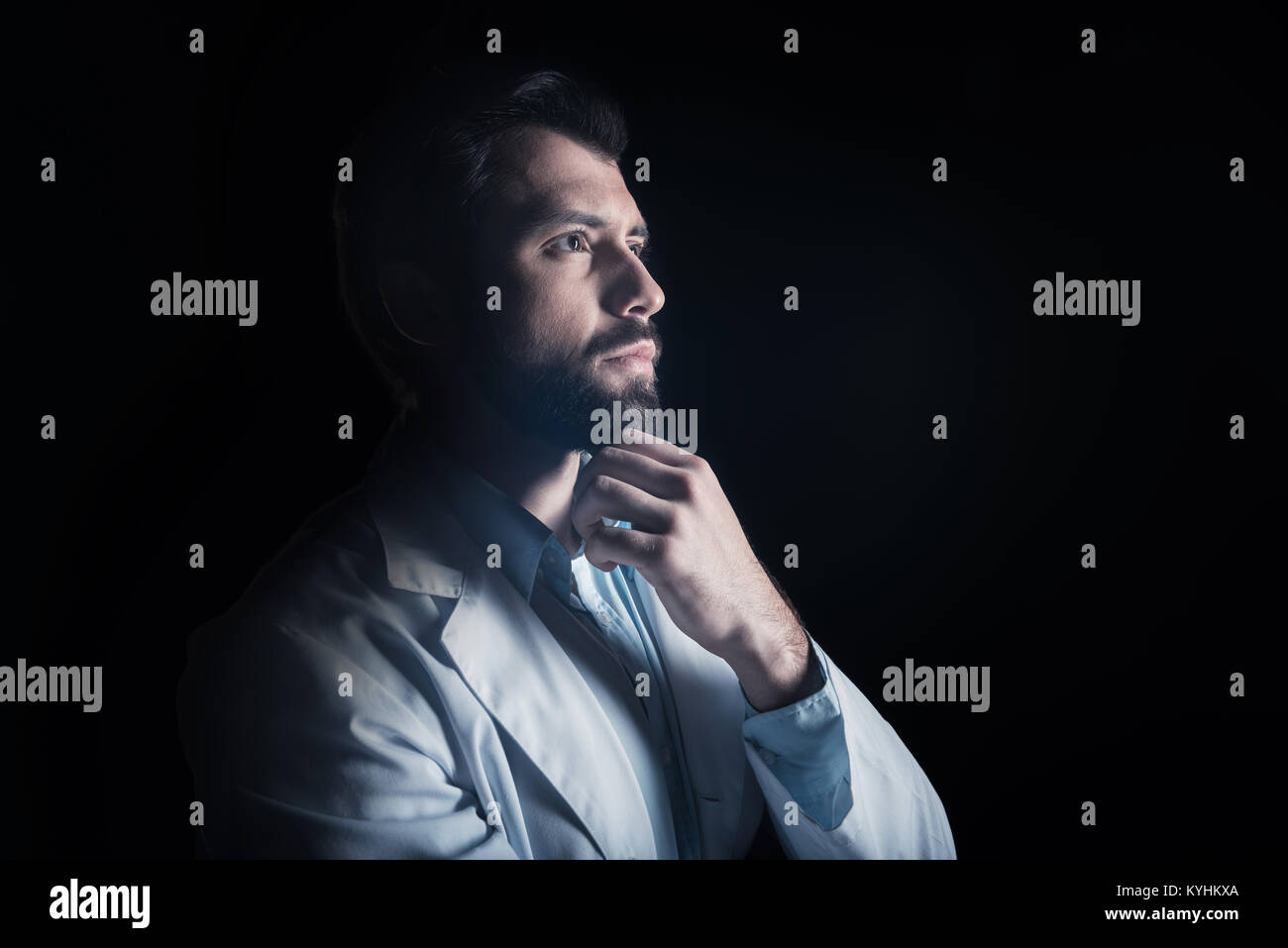 Portrait of a nice bearded scientist Stock Photo - Alamy