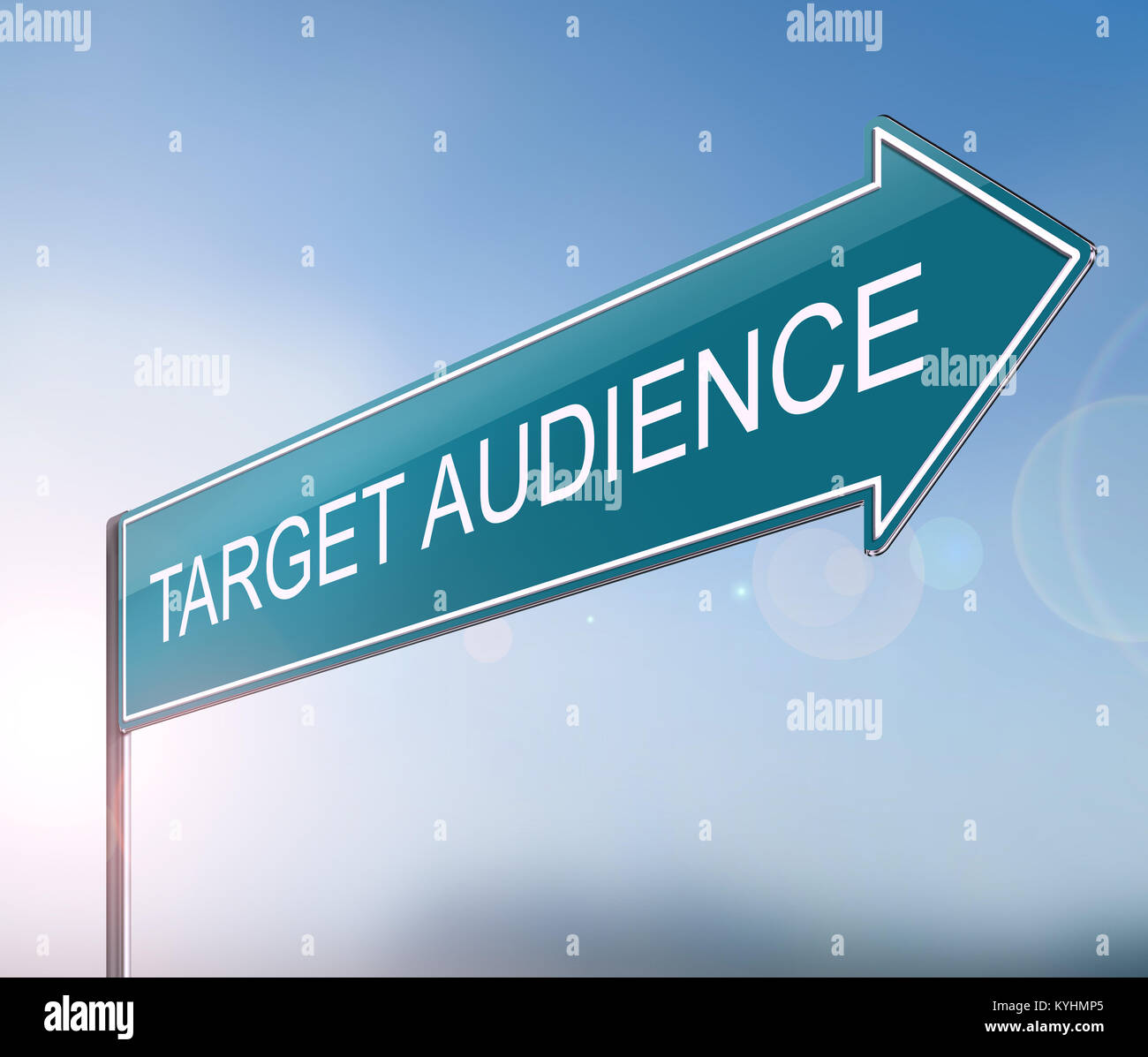 3d Illustration depicting a sign with a target audience concept Stock ...