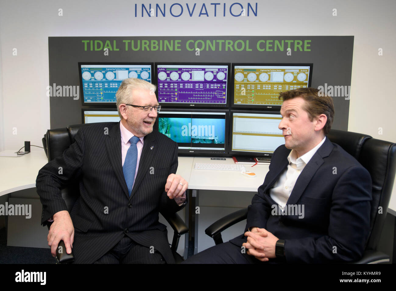 Michael Russell with Nova Innovation MD Simon Forrest during the visit ...