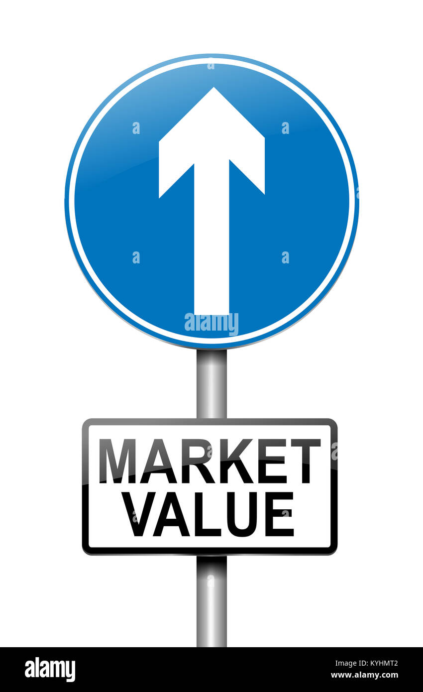 Illustration depicting a sign with a market value concept Stock Photo ...