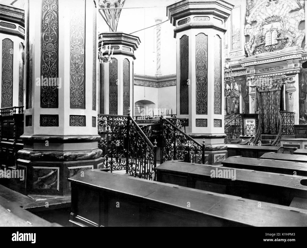 This photograph from 1930 shows the Slonim Synagogue in Belarus, an ...