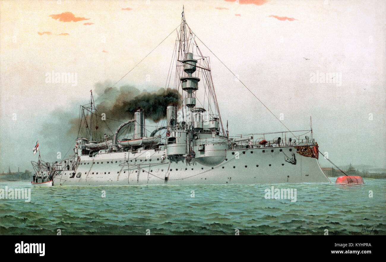 This image shows the restoration of the S.M. Königsberg, a German ...