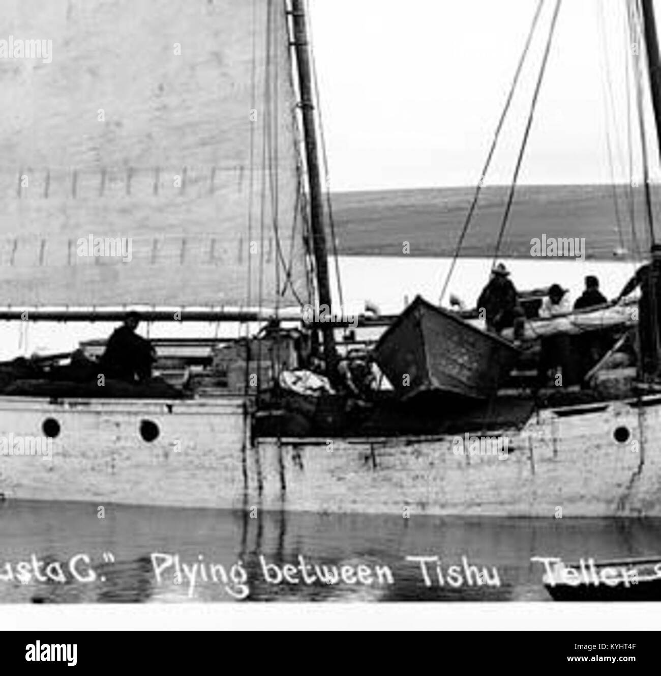 A photograph of the sailing vessel Augusta C, taken around 1906 in ...