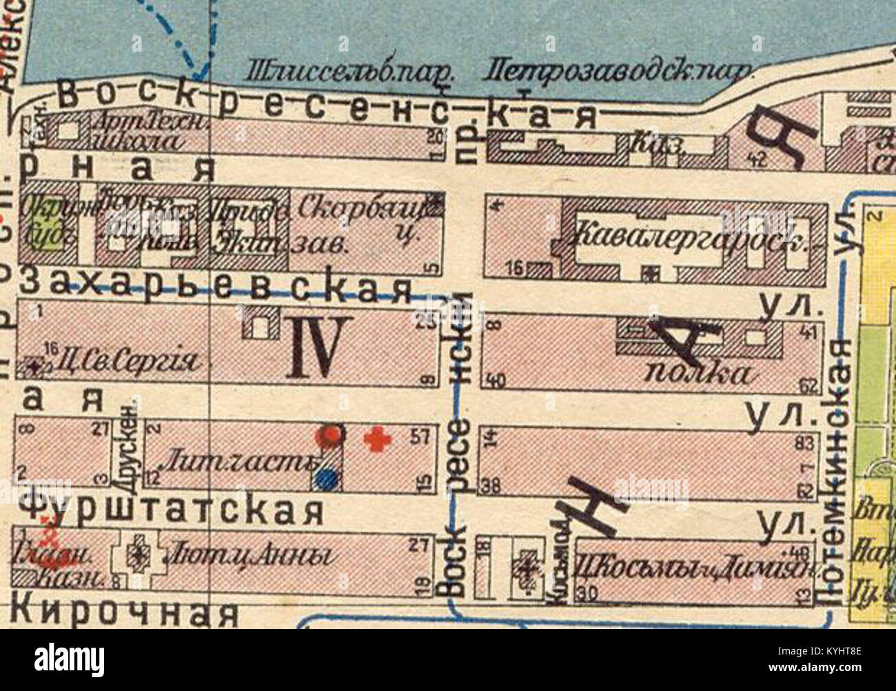 Saints Cosmas and Damian church (Saint Petersburg) map Stock Photo - Alamy