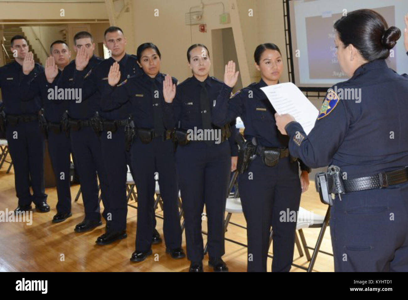 The swearing-in ceremony for the Salinas Police Department, held in ...