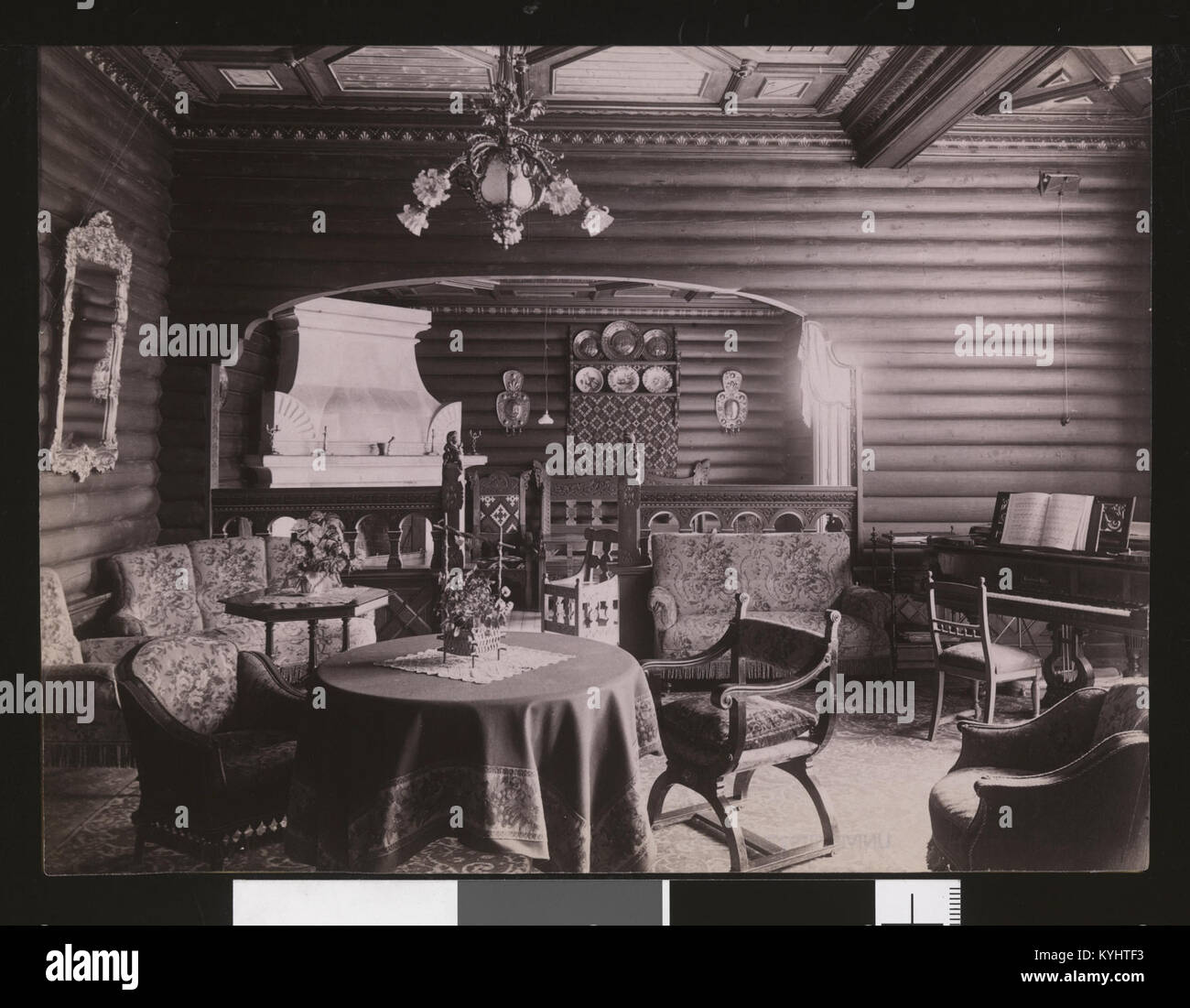 This photograph depicts the Salon at Holmenkollen Sanatorium, a ...