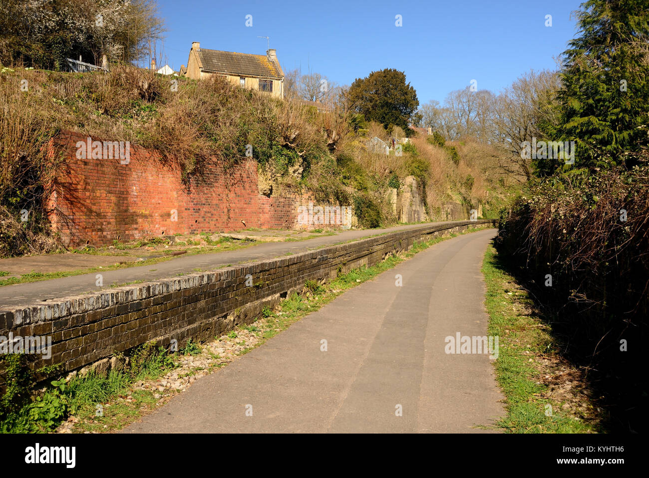 The surviving platform of the former Midford station on the Somerset ...