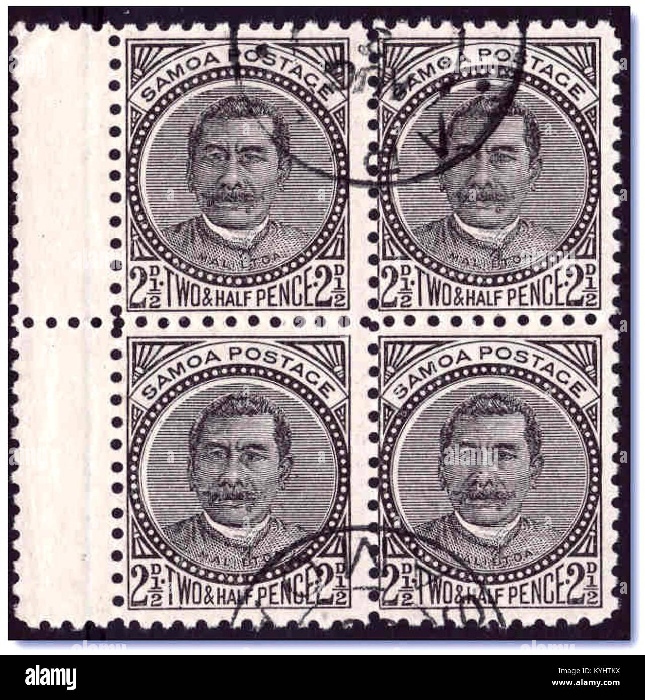 Samoa 1896 2½d King Malietoa BLACK error of colour perf 11 Stock Photo ...