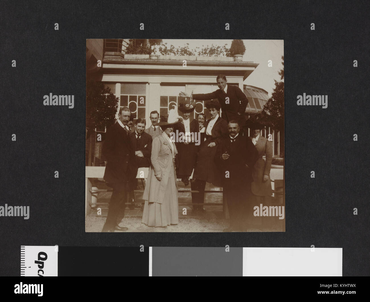 Photograph of Sam Eyde and Ulla Eyde with a group in Lübeck, Germany ...