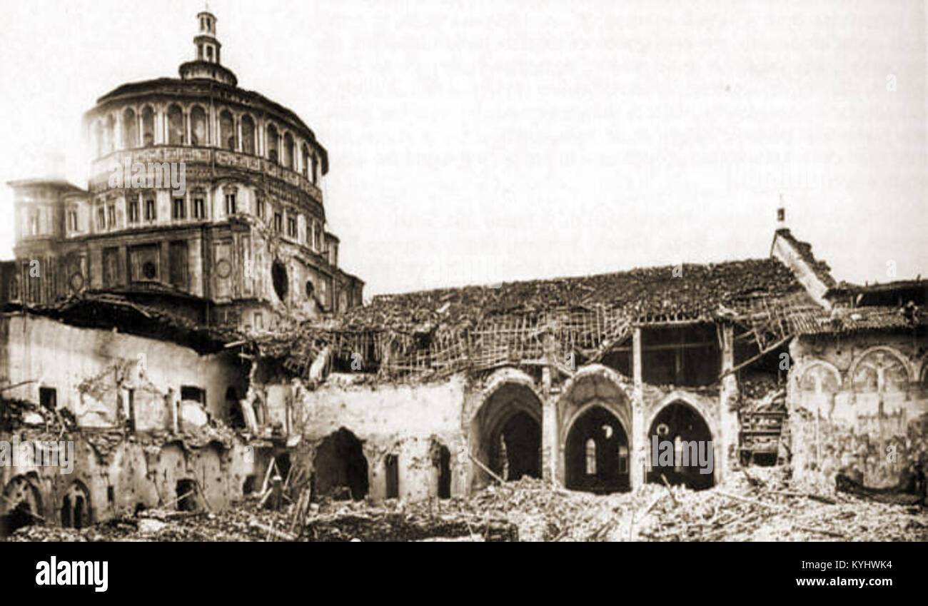 Santa Maria delle Grazie in Milan, Italy, was damaged during the 1943 ...