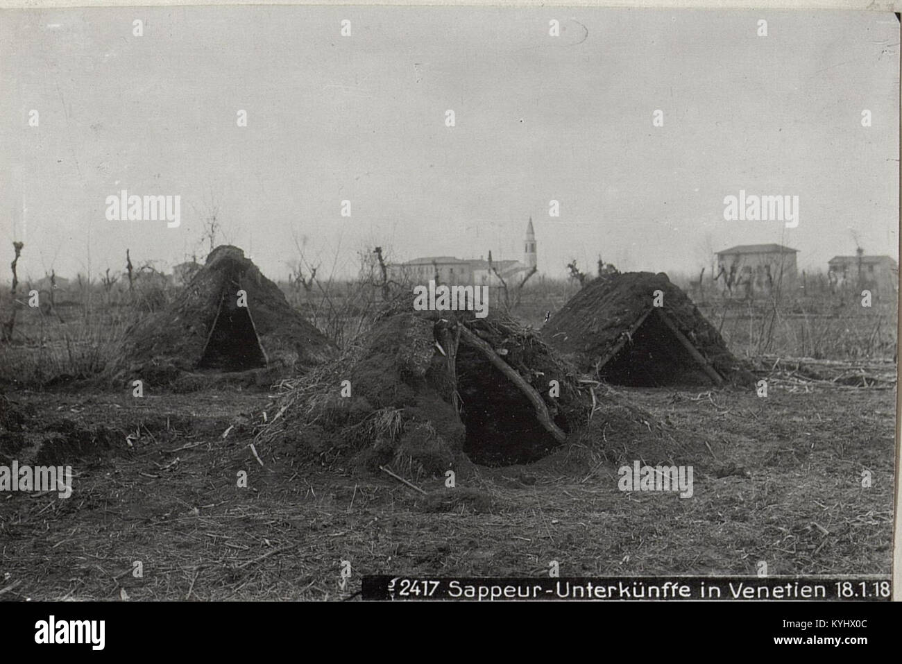A photograph of sappers in the Veneto region of Italy, taken on January ...