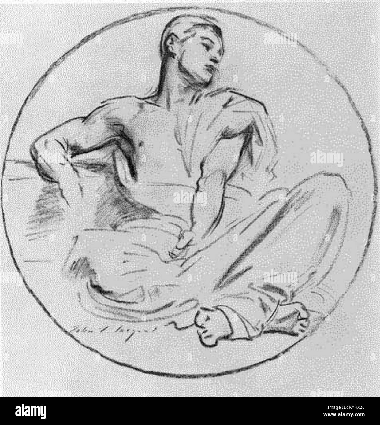 A drawing by American artist John Singer Sargent from 1917-1920 ...