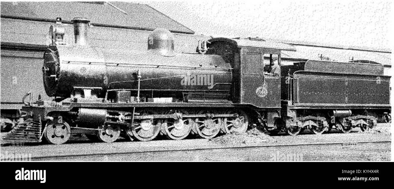 A historical photograph of SAR Class 7F locomotive 1358, a 4-8-0 type ...