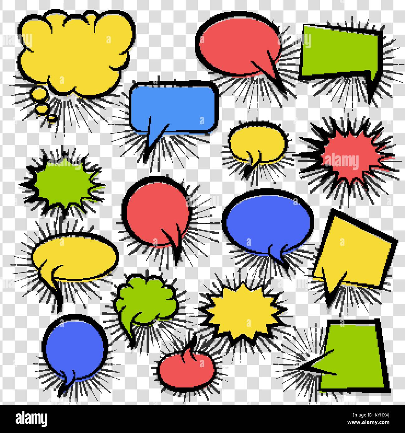 Set colored empty comic book bubble Stock Vector Image & Art - Alamy