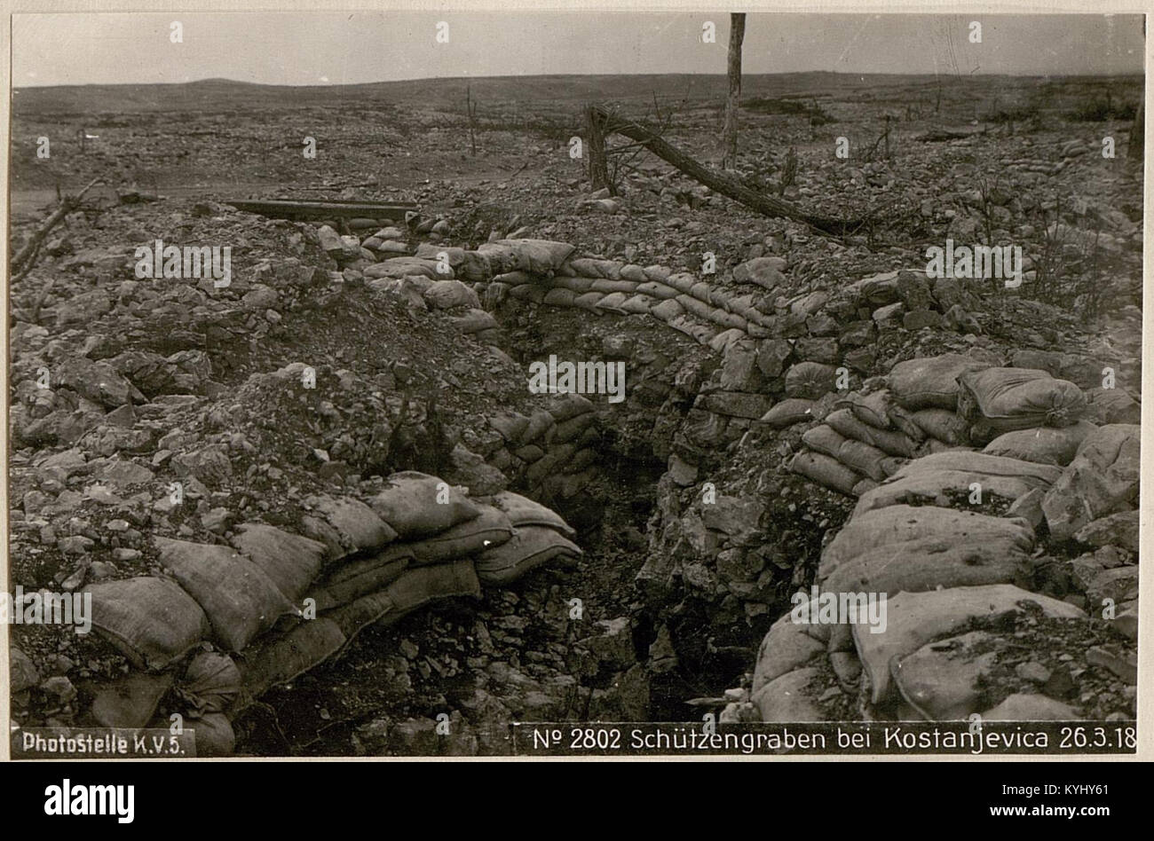Photograph of the Schutzengraben (defensive trench) near Kostanjevica ...