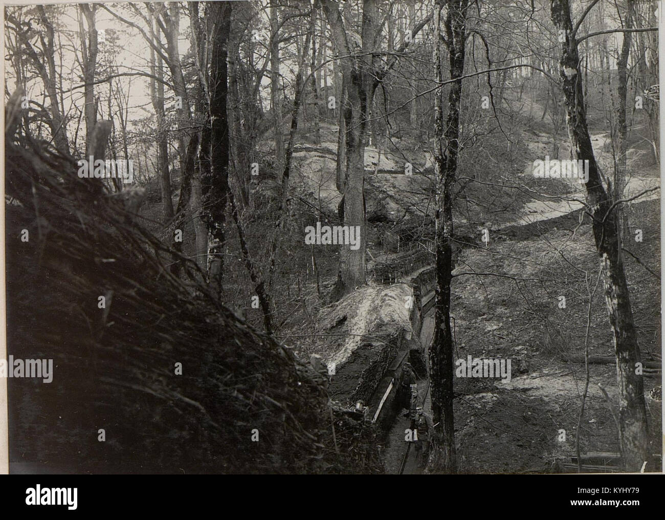 A trench used by the Feldjäger Battalion 10 in the Palestine Park ...