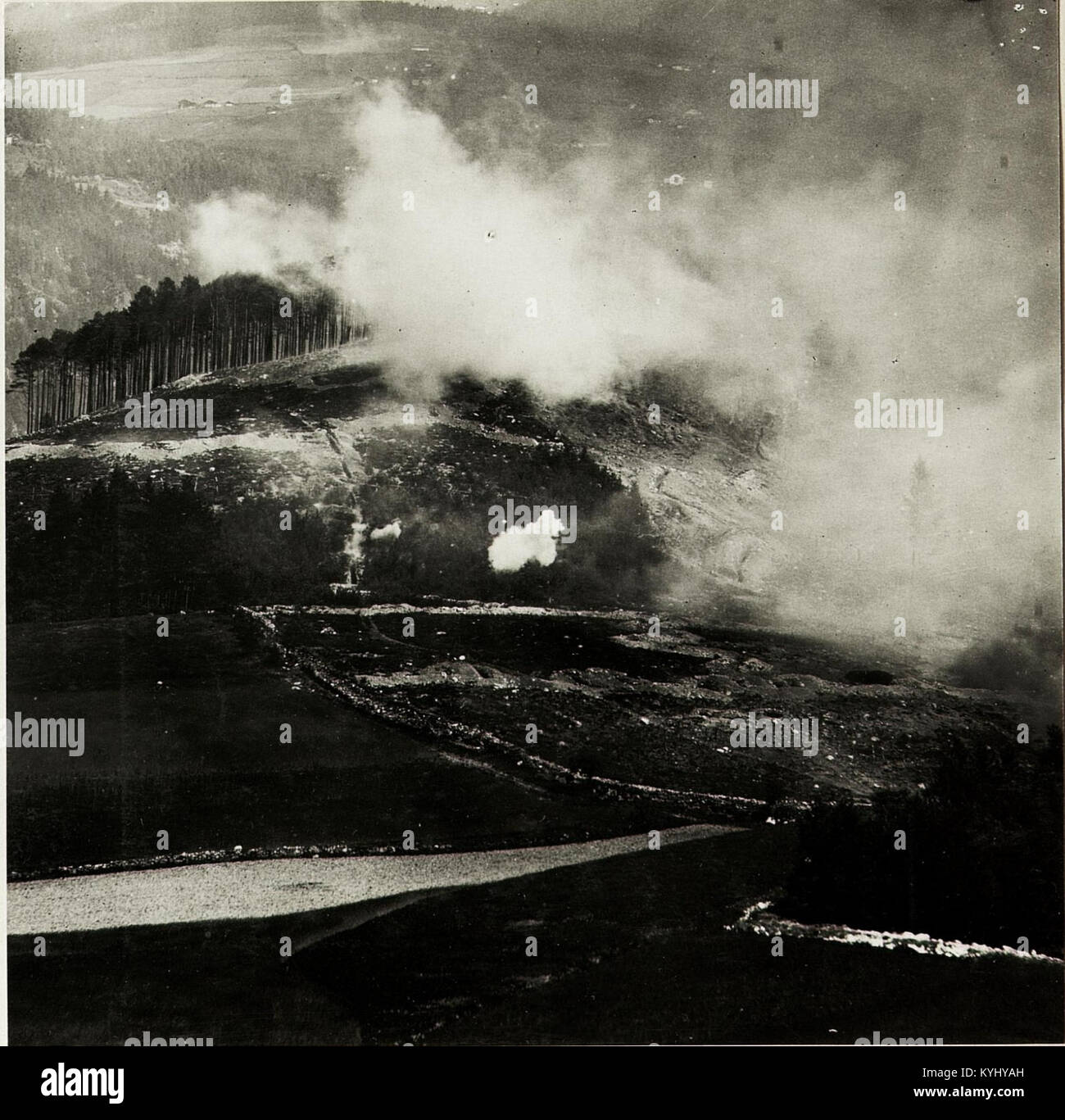 Schabs, Germany, photographed showing a storm training area with ...