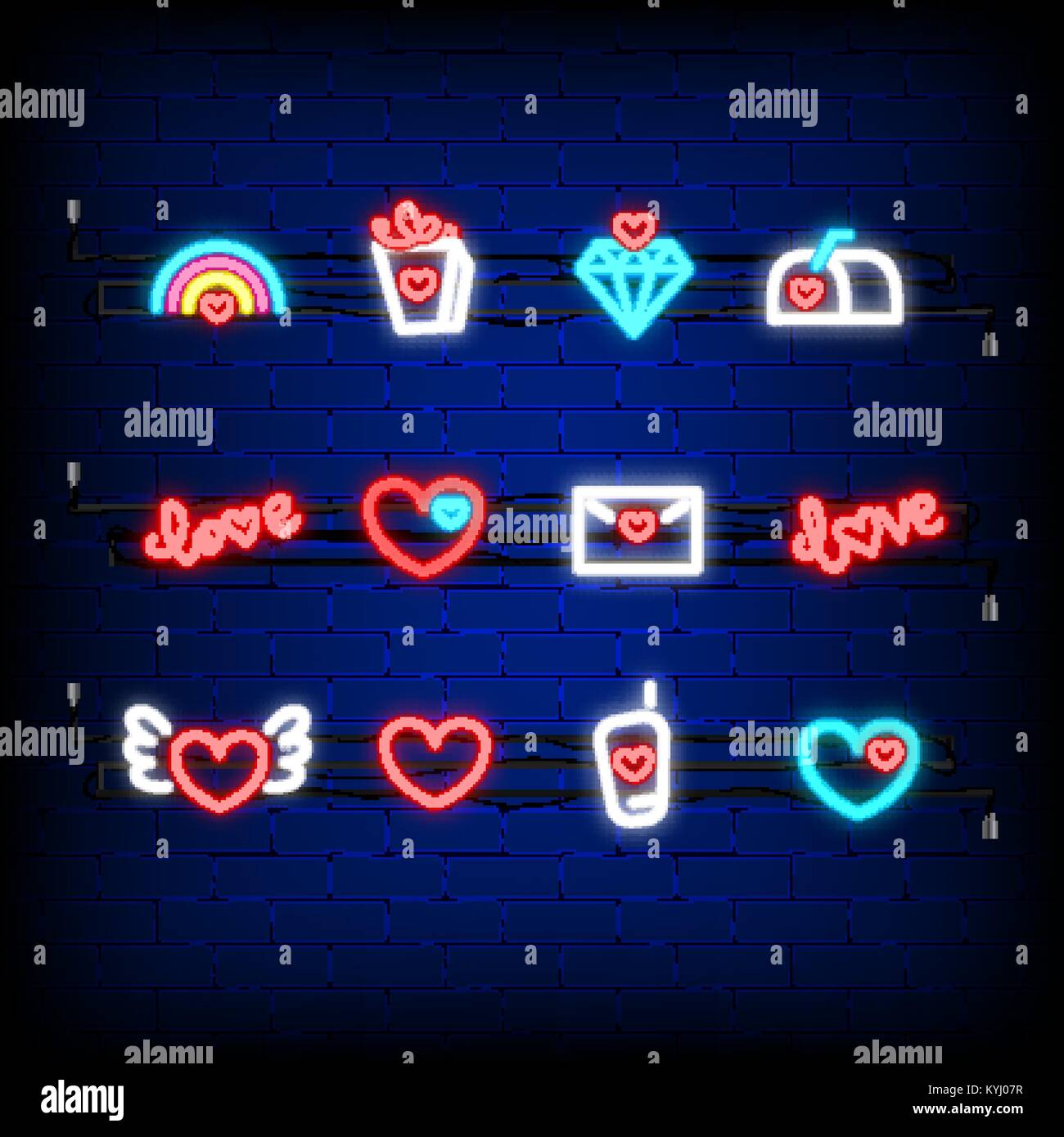 Neon icon label text Stock Vector Images - Alamy