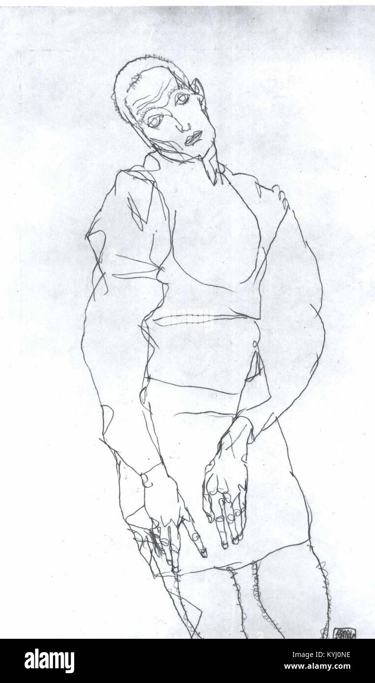 Egon Schiele’s *Stehende männliche Figur* (Standing Male Figure) is a ...