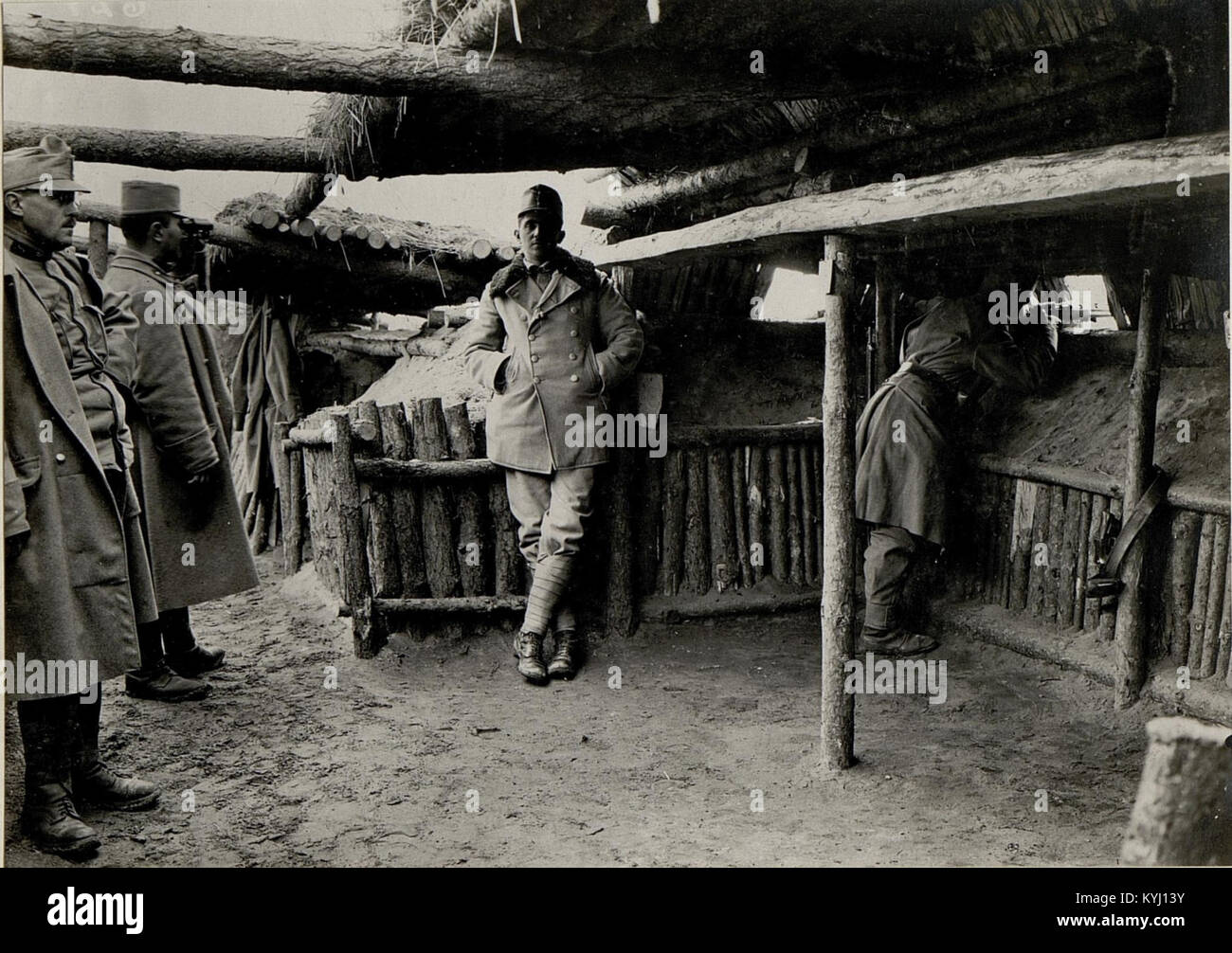 This image depicts a bomb-proof trench in the combat line of the ...