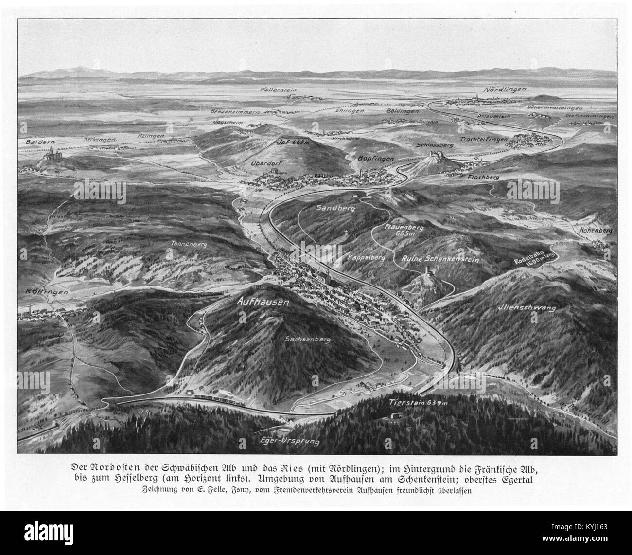 This image depicts the Schwäbische Alb in Germany, focusing on the ...