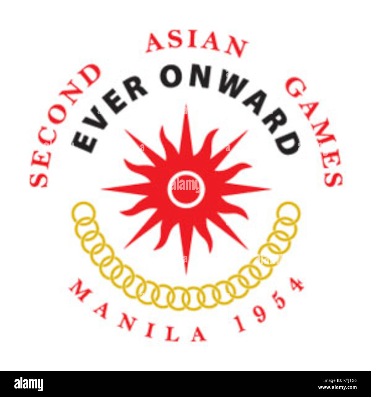 The official logo of the Second Asian Games (Asiad), representing the ...