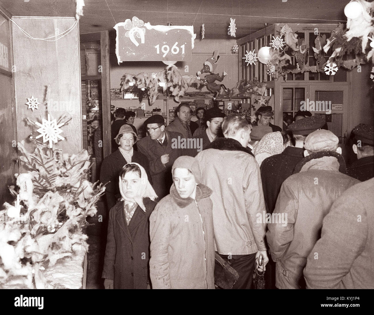A 1960 photograph of a toy fair held in the Merkur furniture store in ...